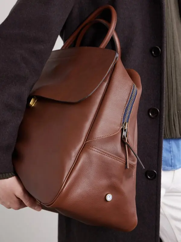 BLEU DE CHAUFFE Zoom Full-grain Leather Weekend Bag