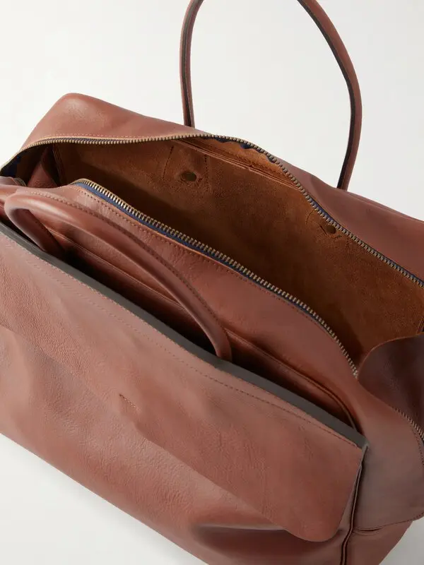 BLEU DE CHAUFFE Zoom Full-grain Leather Weekend Bag
