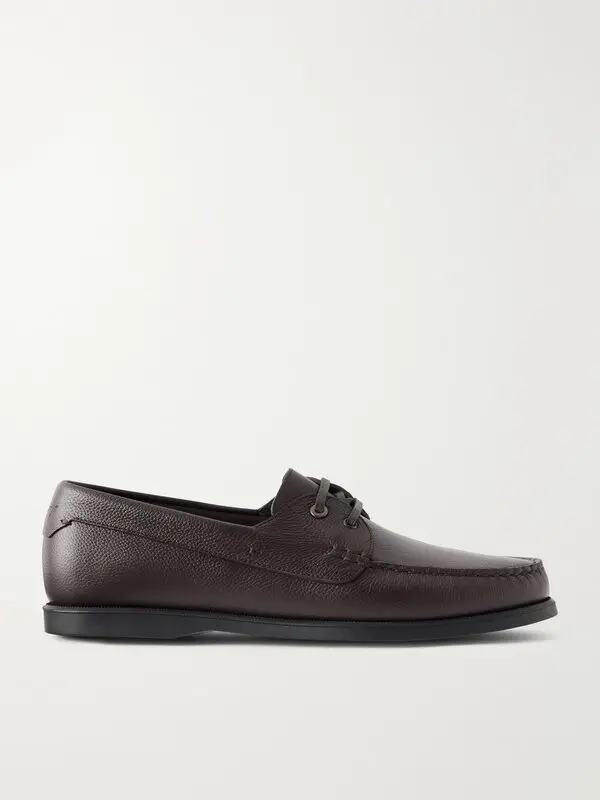 Brioni Leather Boat Shoes - Brown