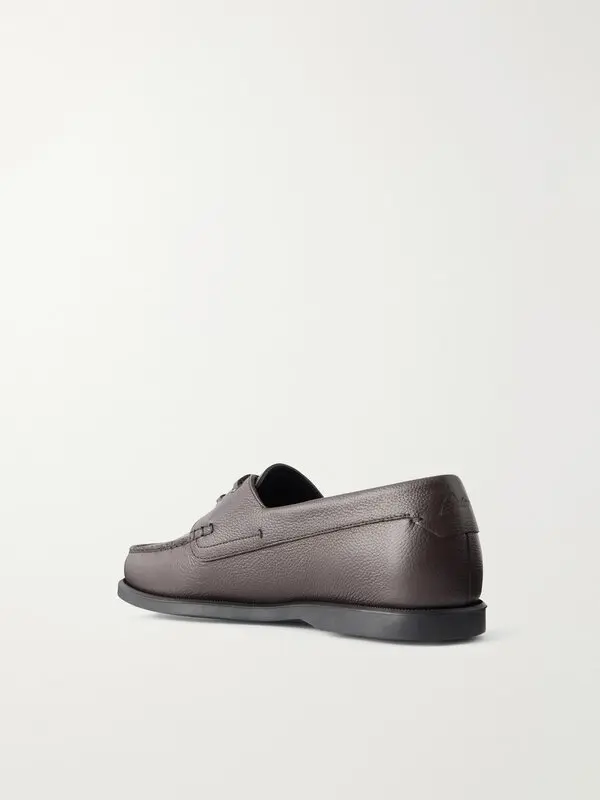 Brioni Leather Boat Shoes - Brown