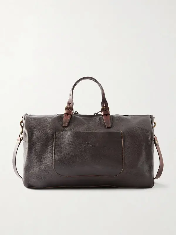 BLEU DE CHAUFFE Full-grain Leather Weekend Bag - Brown