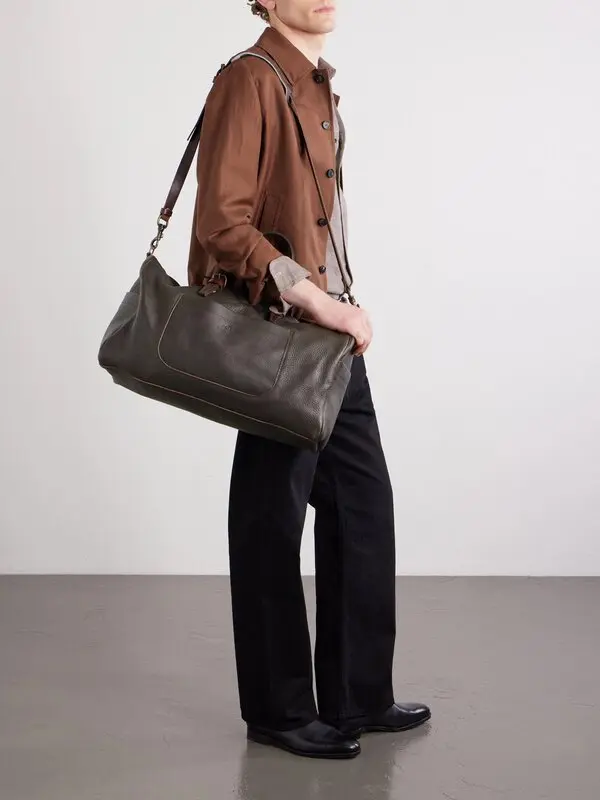 BLEU DE CHAUFFE Full-grain Leather Weekend Bag