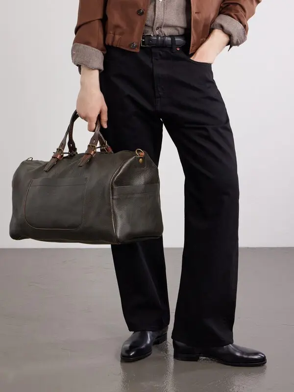 BLEU DE CHAUFFE Full-grain Leather Weekend Bag