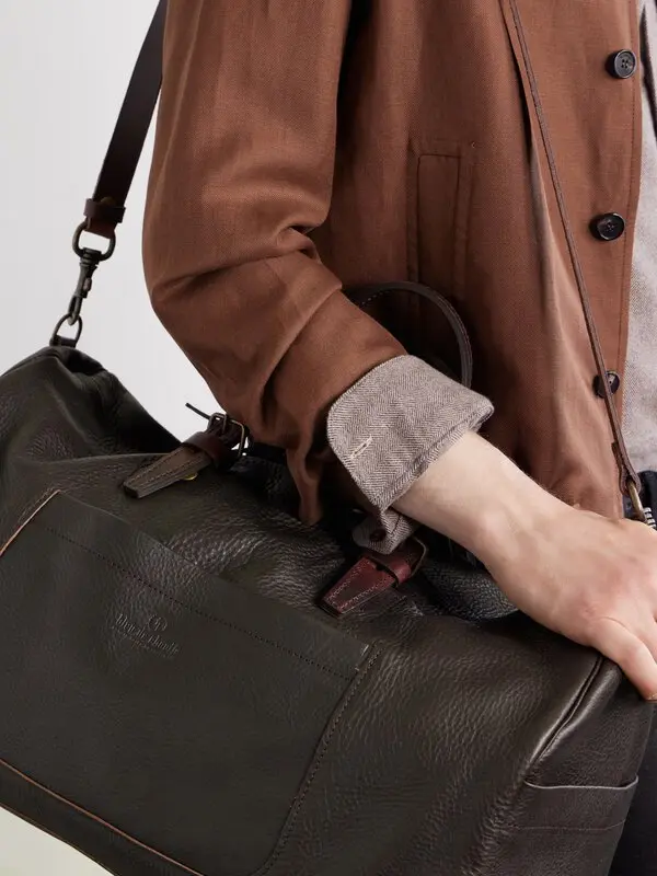 BLEU DE CHAUFFE Full-grain Leather Weekend Bag