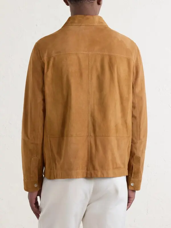 Brunello Cucinelli Suede Jacket - Orange