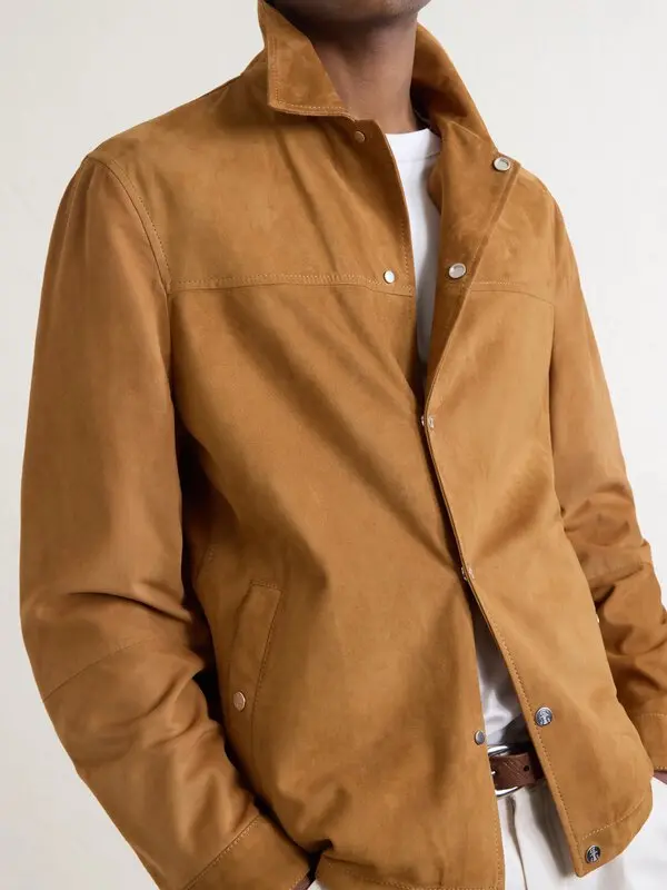 Brunello Cucinelli Suede Jacket - Orange