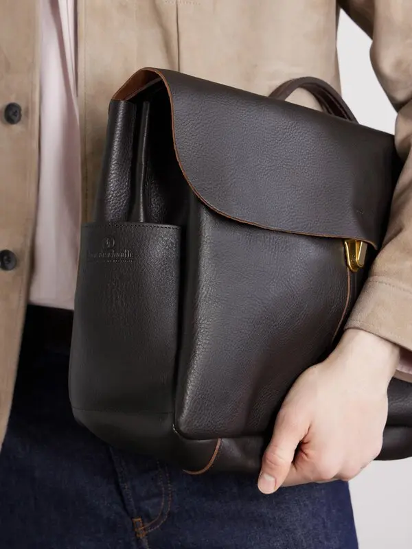 BLEU DE CHAUFFE Charles Full-grain Leather Briefcase