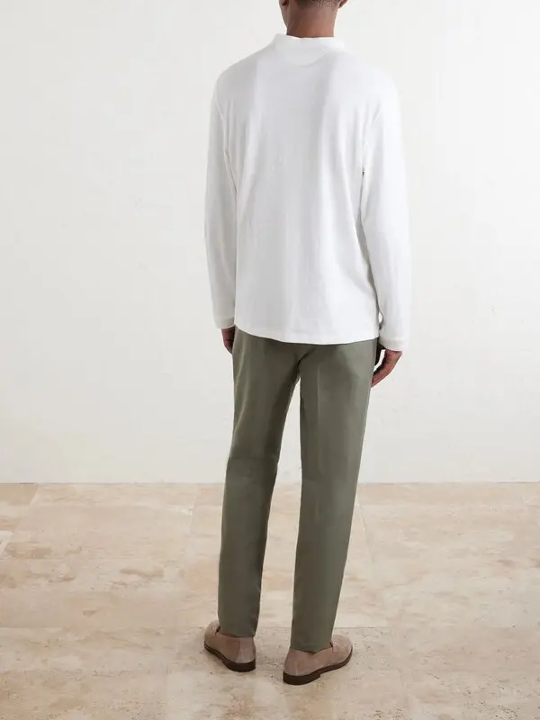 Brunello Cucinelli Linen And Cotton-blend Henley T-shirt