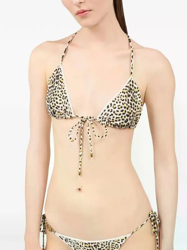 Roberto Cavalli Animal Print Tie Side Bikini - Neutrals