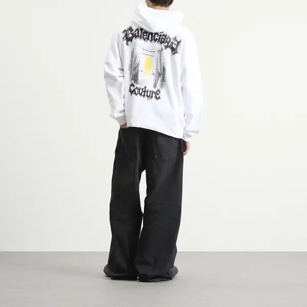 Balenciaga Metal Merch Oversized Zip-up Hoodie - White