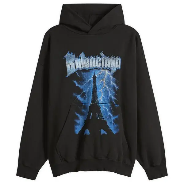 Balenciaga Metal Merch Paris Hoodie - Black