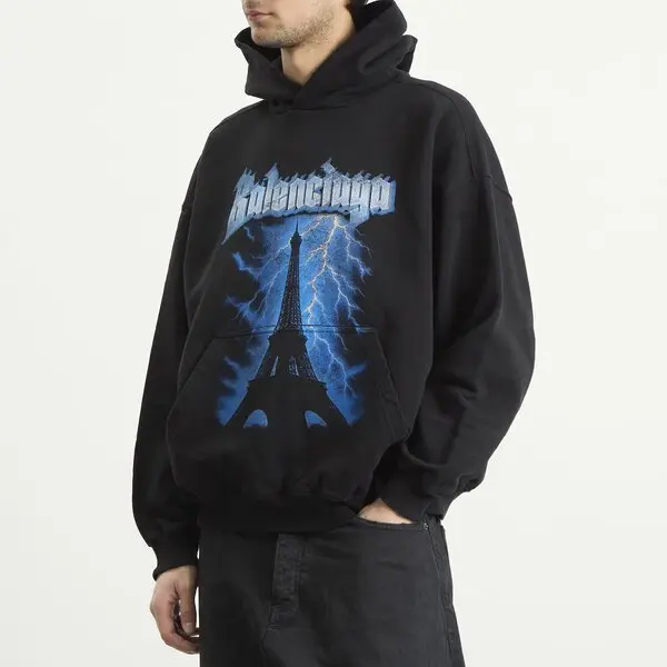 Balenciaga Metal Merch Paris Hoodie - Black