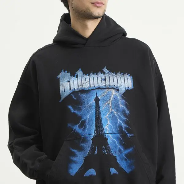 Balenciaga Metal Merch Paris Hoodie - Black