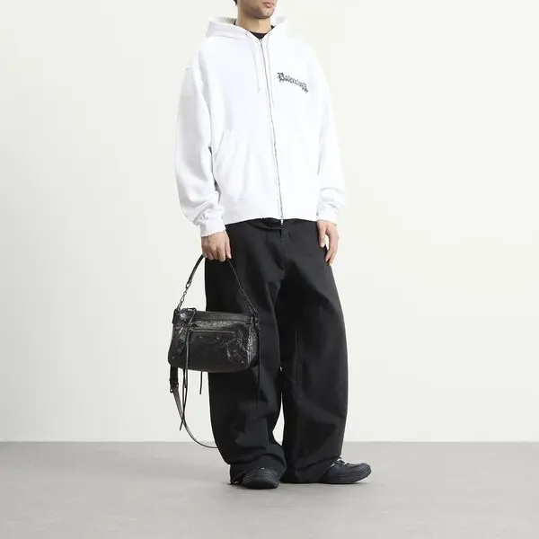 Balenciaga Le City Moto Leather Bag - Black