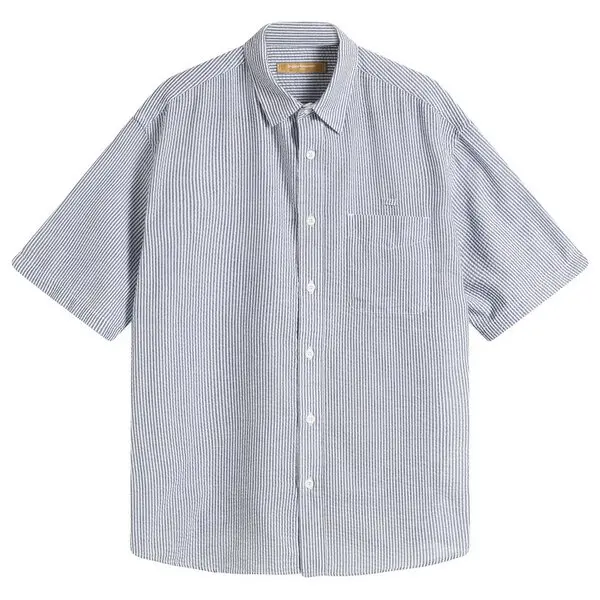 FRIZMWORKS Og Stripe Seersucker Short Sleeve Shirt - Blue