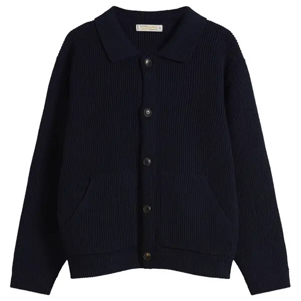 FRIZMWORKS Ultra Heavyweight Collar Cardigan - Navy