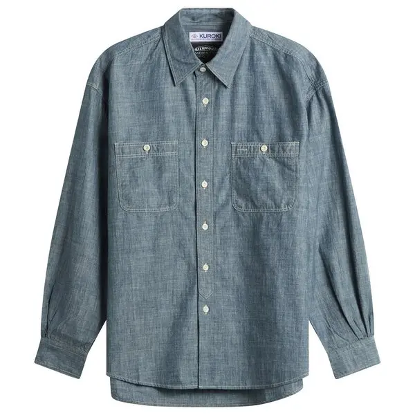 FRIZMWORKS Kuroki Chambray Work Shirt - Washed Blue