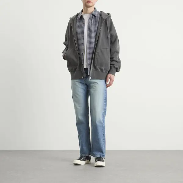 FRIZMWORKS Og Pigment Dyed Zip Hoodie - Charcoal