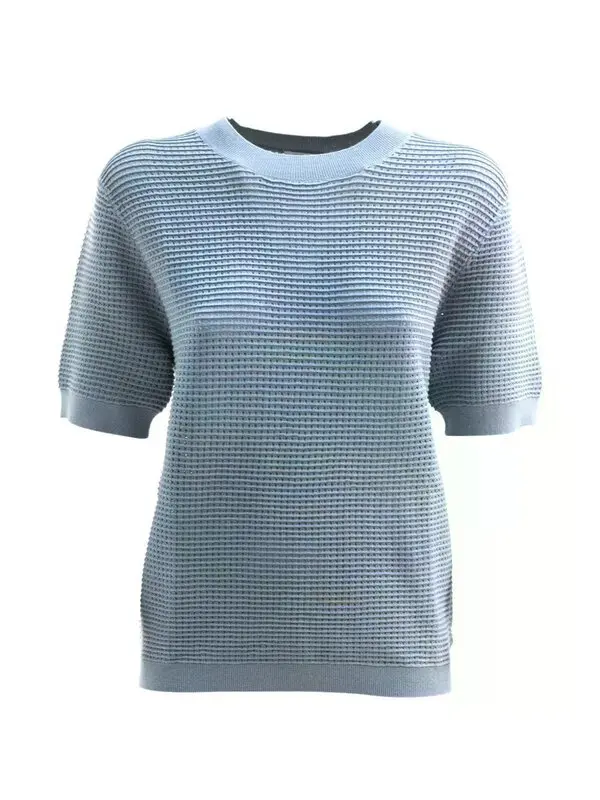 P.a.r.o.s.h Textured Short-sleeve Sweater - Blue