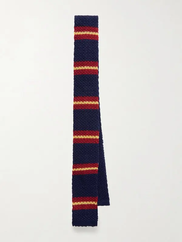 BEAMS 4cm Striped Neck Tie - Blue