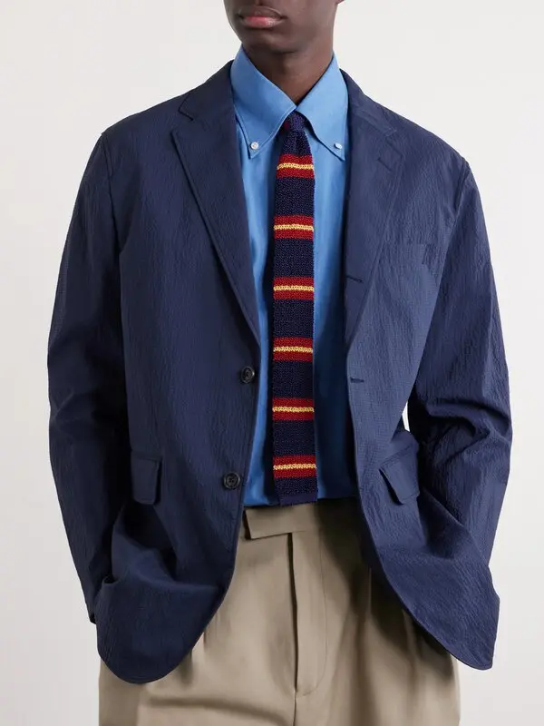BEAMS 4cm Striped Neck Tie