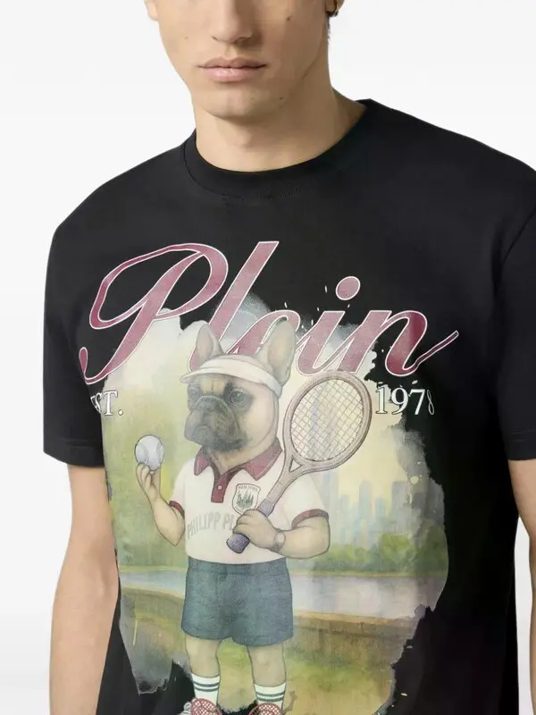 Philipp Plein Round Neck T-shirt New York Tennis - Black