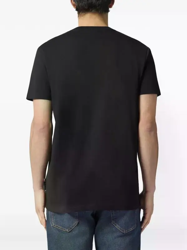 Philipp Plein Round Neck T-shirt Tennis Flamingo Patch - Black