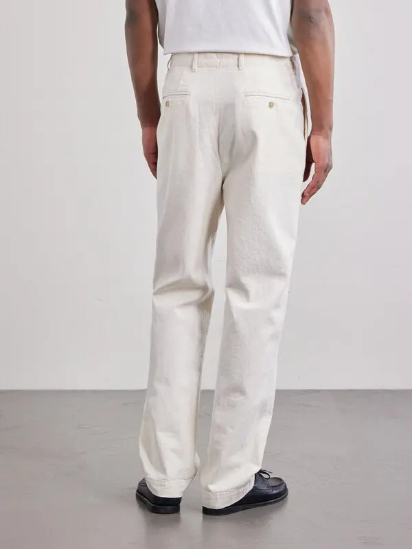 Hartford Straight-leg Pleated Cotton Woven Trousers