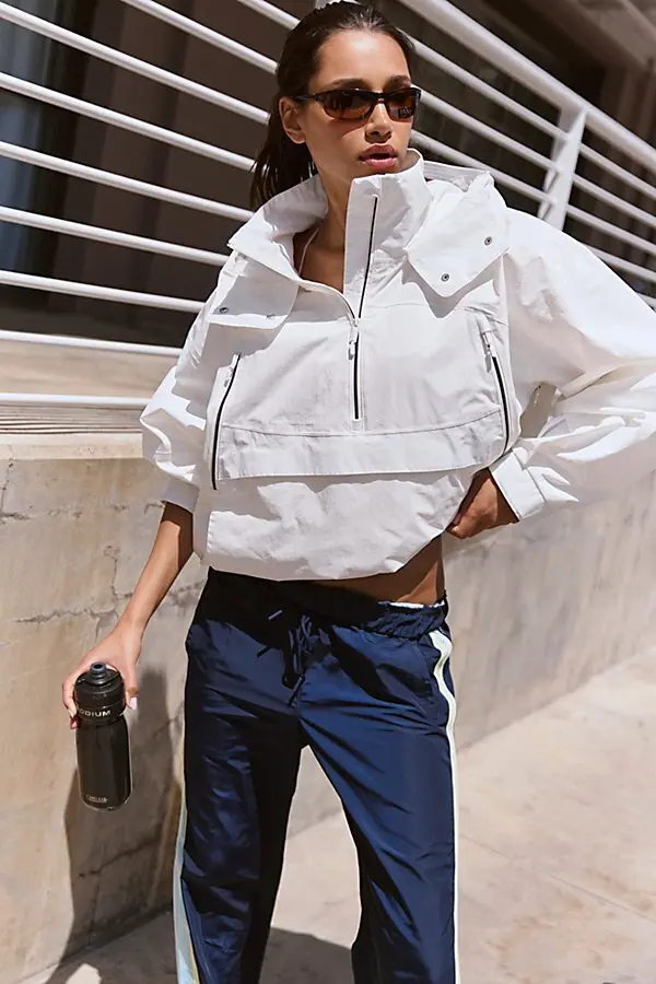 Free People Packable Waterproof Pullover Jacket - White