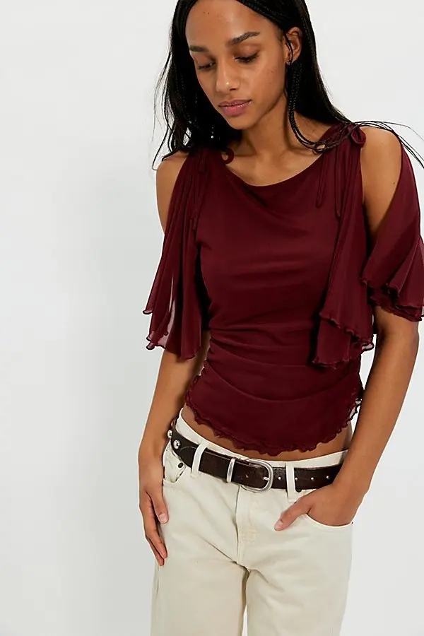 Free People Bella Knit Top - Pomegranate