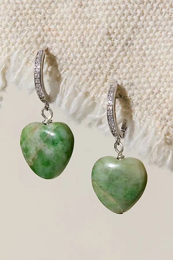 FYB JEWELRY Fyb Noa Huggies - Jade/silver