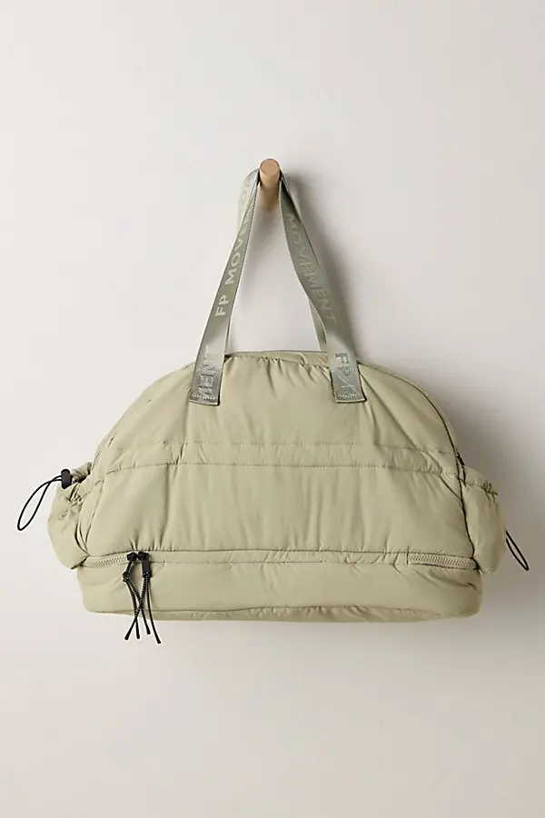Free People Cinched Up Puffy Bowler Duffle Bag - Sage