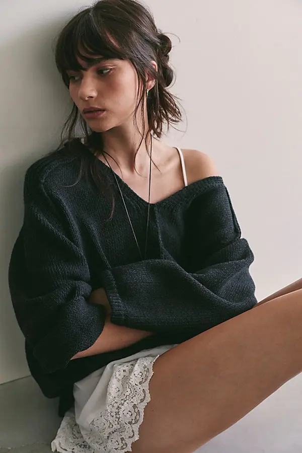 Free People We The Free Monarch Pullover - Charcoal Heather