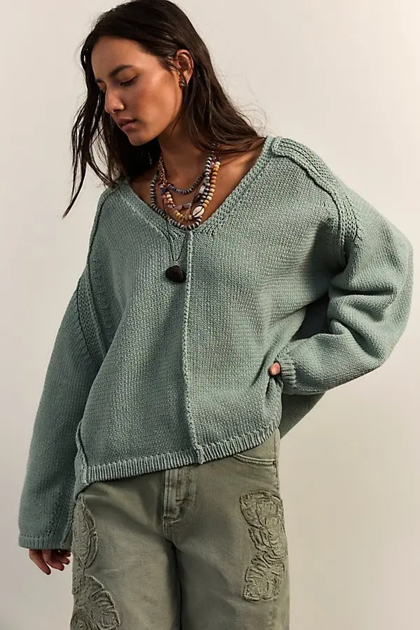 Free People We The Free Monarch Pullover - Mountain Mint