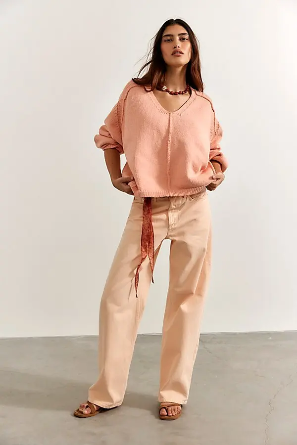 Free People We The Free Monarch Pullover - Peach Puff