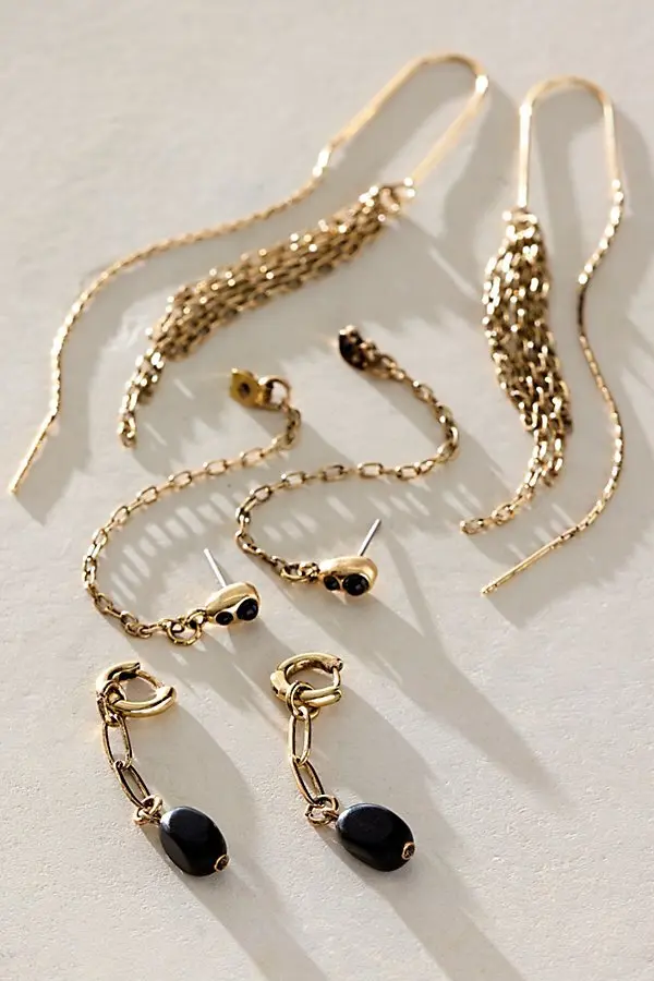Free People Dani Threader Earring Set - Gold