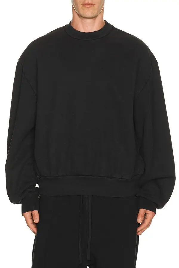 Fear Of God Classic Fit Half Raglan Sweatshirt - Black