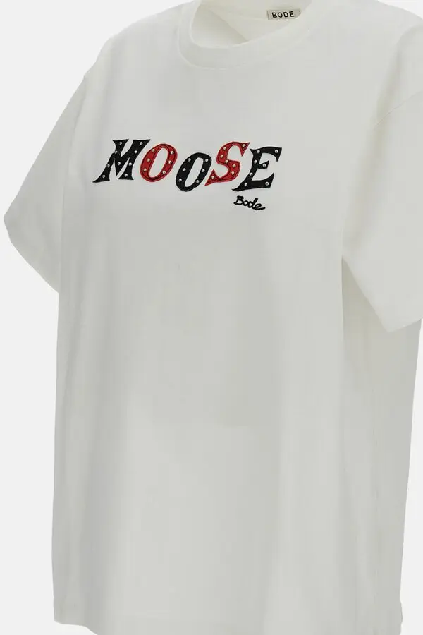 BODE NEW YORK Moose Appliqué T-shirt - Bianco