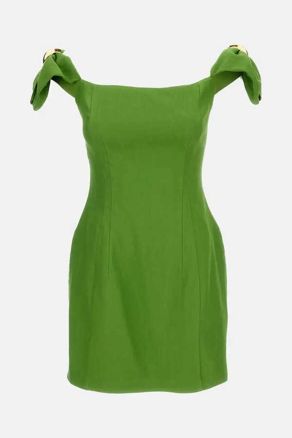 Elisabetta Franchi Linen-blend Mini Dress - Verde