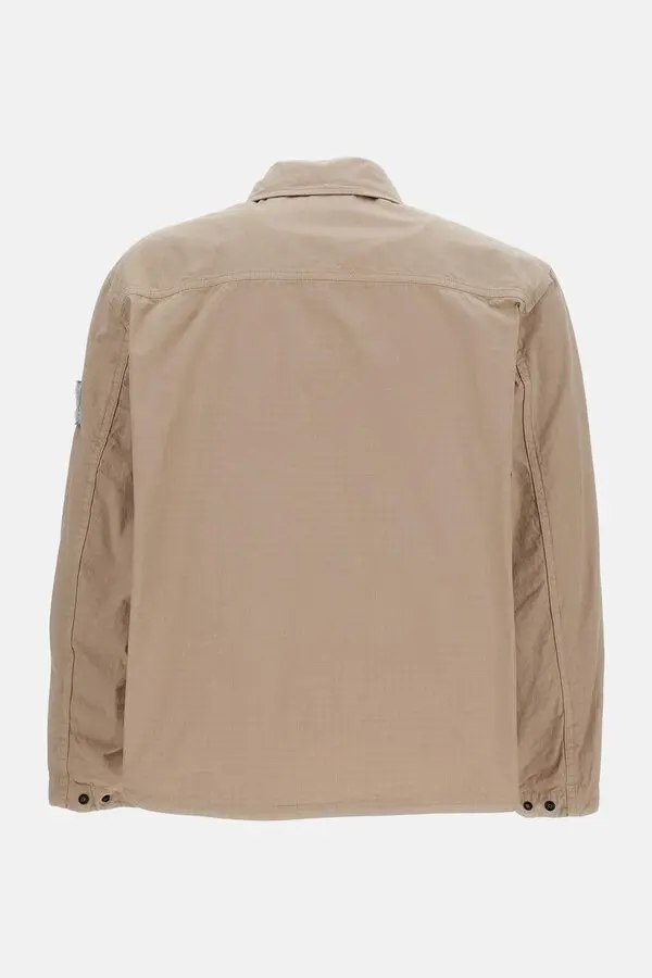 Stone Island Overshirt With Zip - Beige
