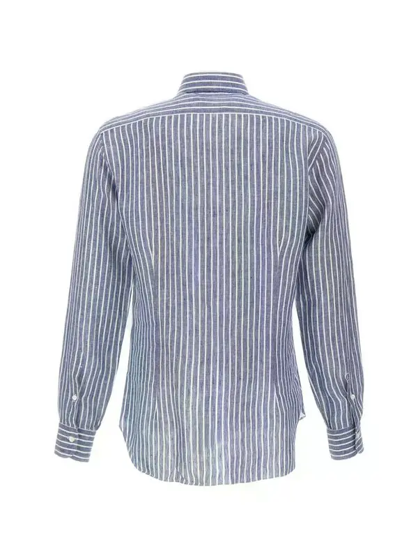 BARBA NAPOLI Striped Linen Shirt