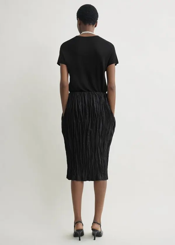 TOTEME Crinkled Linen Skirt - Black