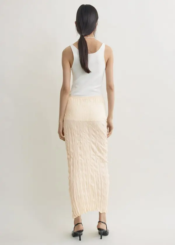 TOTEME Crinkled Knit Skirt - Beige