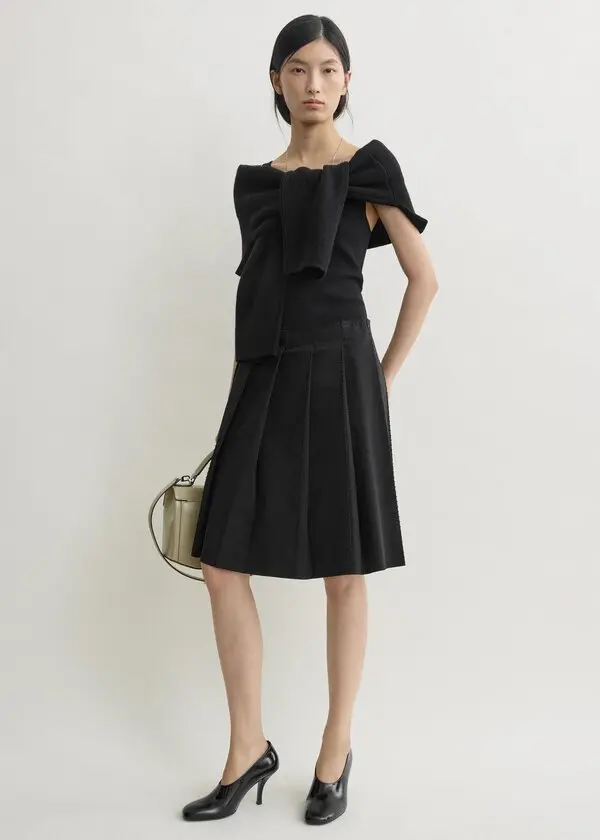 TOTEME Beaded Pleated Skirt - Black