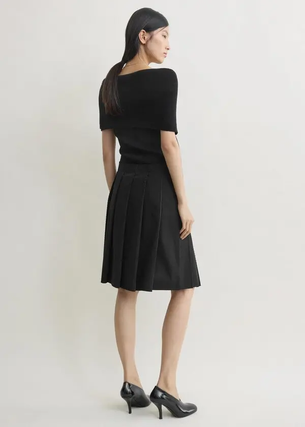 TOTEME Beaded Pleated Skirt - Black