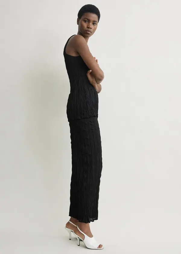TOTEME Crinkled Knit Ankle Length Skirt
