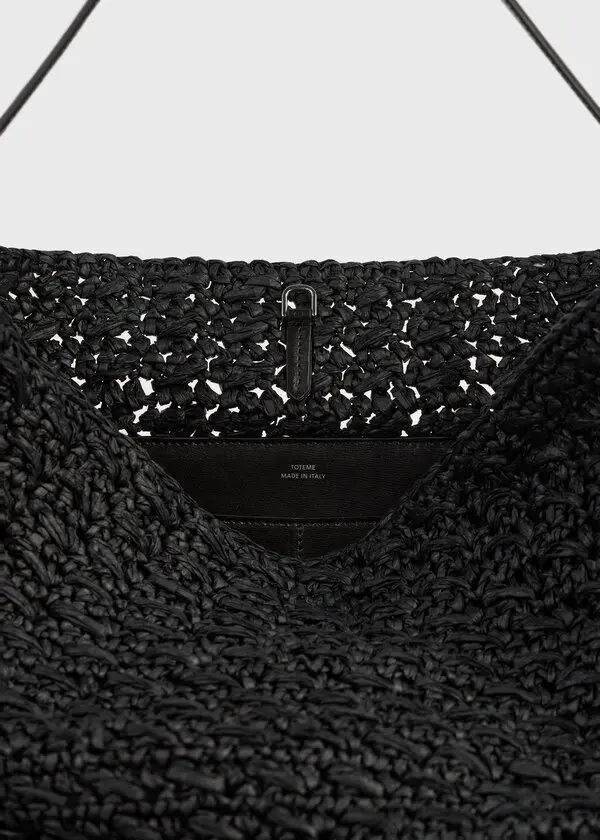 TOTEME Belted Paper Raffia Tote - Black
