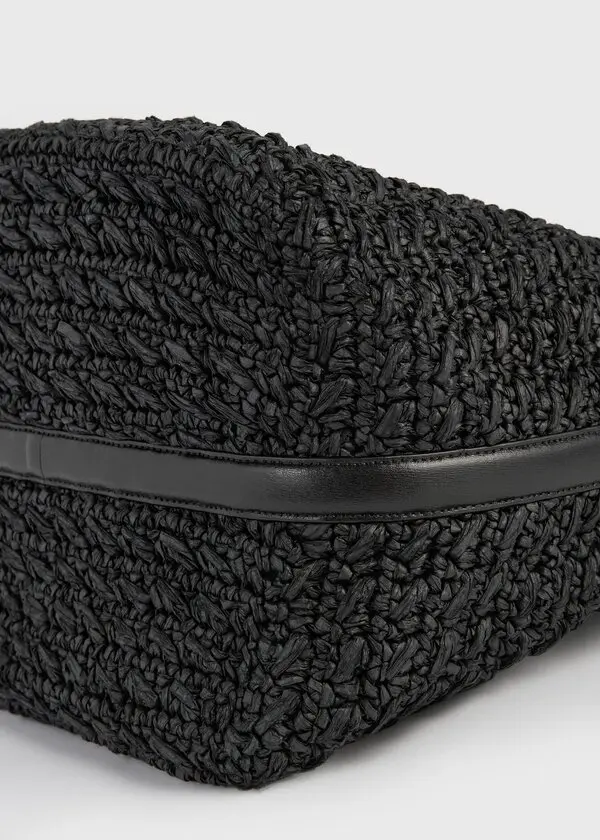 TOTEME Belted Paper Raffia Tote - Black