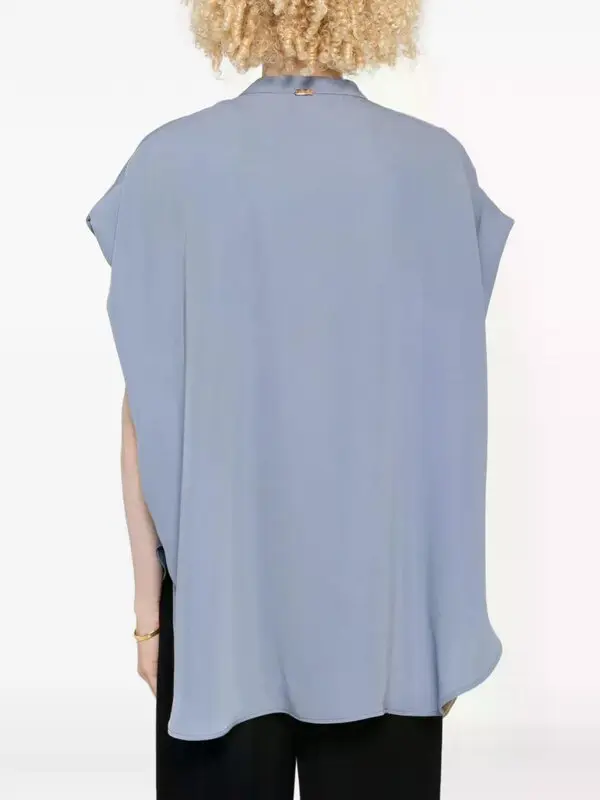 Herno Band-collar Sleeveless Blouse