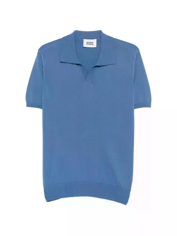 Alpha Studio Polo Shirt Knitwear - Blue